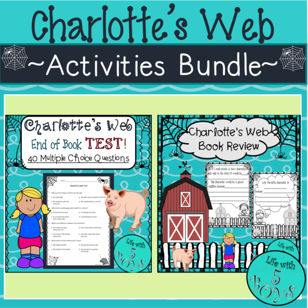 Charlotte's Web Activities and Novel Study BUNDLE | Made By Teachers