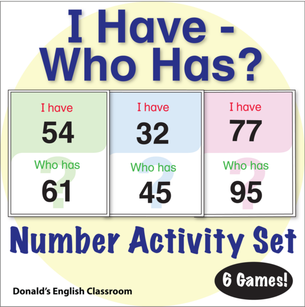 Number I Have Who Has 1-100 ESL ELL Newcomer Game | Made By Teachers