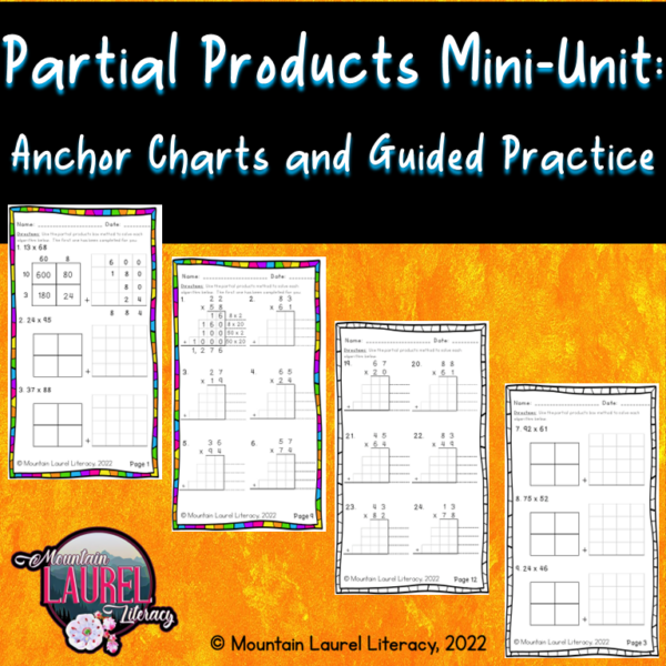 Partial Products Multiplication Grades 3 and 4 Anchor Charts and Guided ...