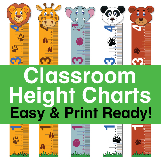 Classroom Height Charts Animals | Made By Teachers