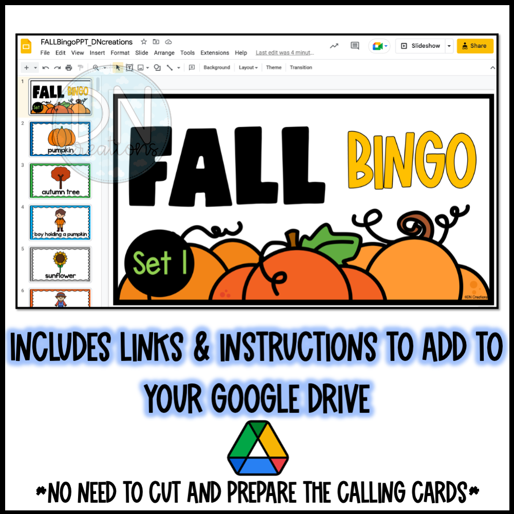 Fall Bingo Game l Autumn Bingo l Fall Activities | Made By Teachers