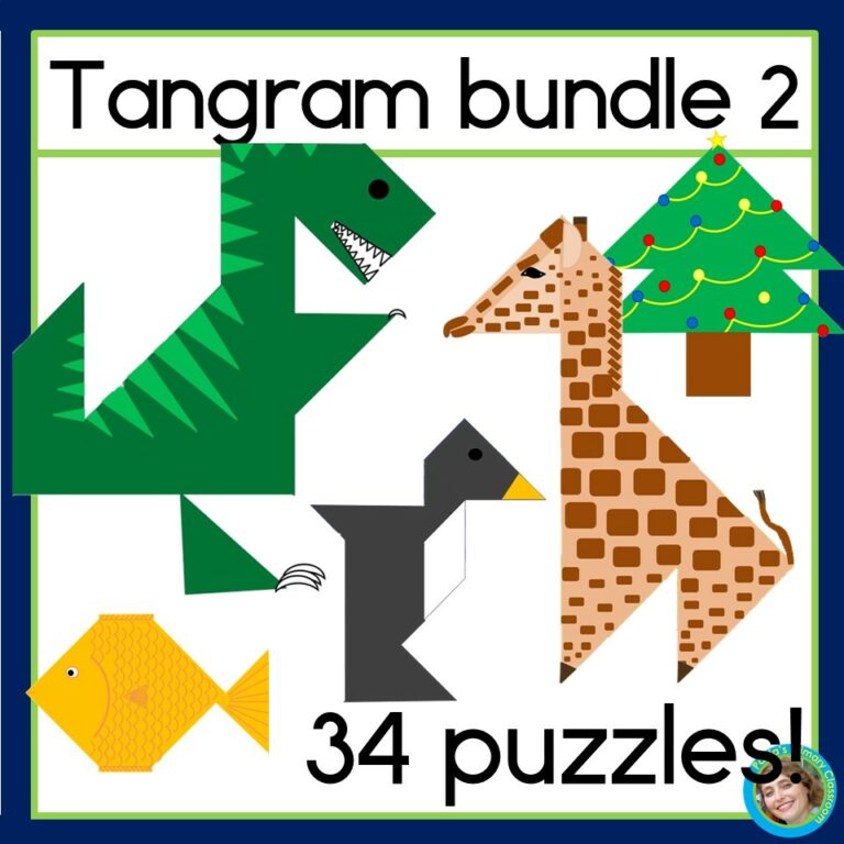Tangrams Bundle 2 | 2D Shapes Math Center | Dinosaurs | Zoo | Pets and ...