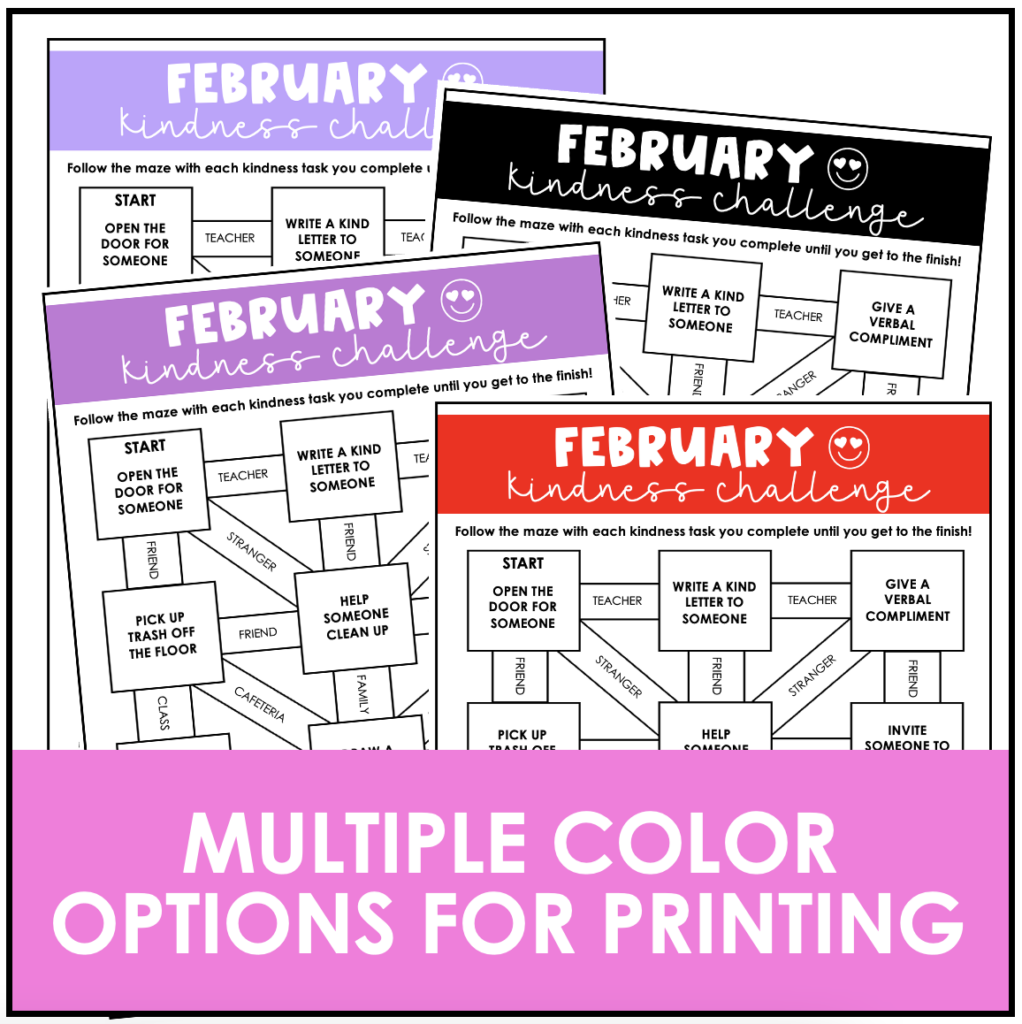 February Kindness Challenge Maze | Made By Teachers