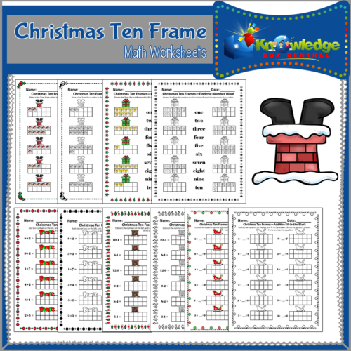 Christmas Ten Frame Math Worksheets | Made By Teachers