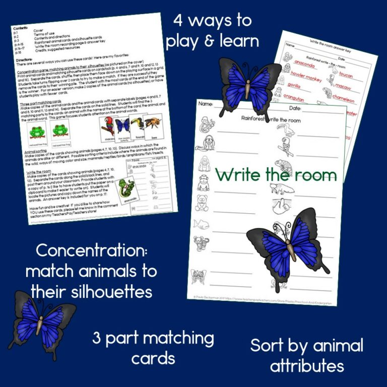 Rainforest Animals | Cards for Read the Room Matching Games and More ...