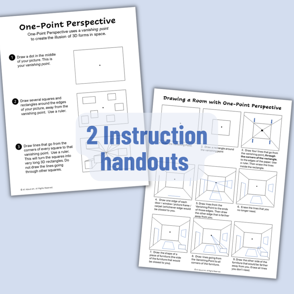 Drawing 3D shapes using One Point Perspective Worksheets | Made By Teachers