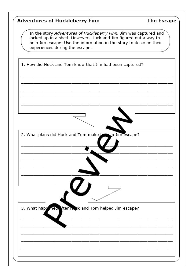 "Adventures of Huckleberry Finn" worksheets | Made By Teachers