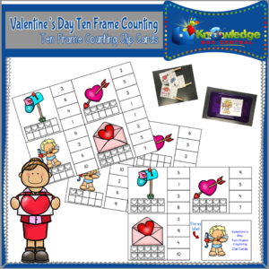 Valentine's Day Ten Frame Counting Clip Cards | Made By Teachers