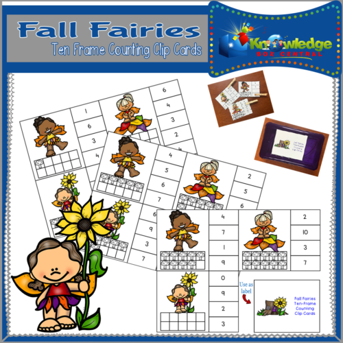 Fall Fairies Ten Frame Counting Clip Cards | Made By Teachers