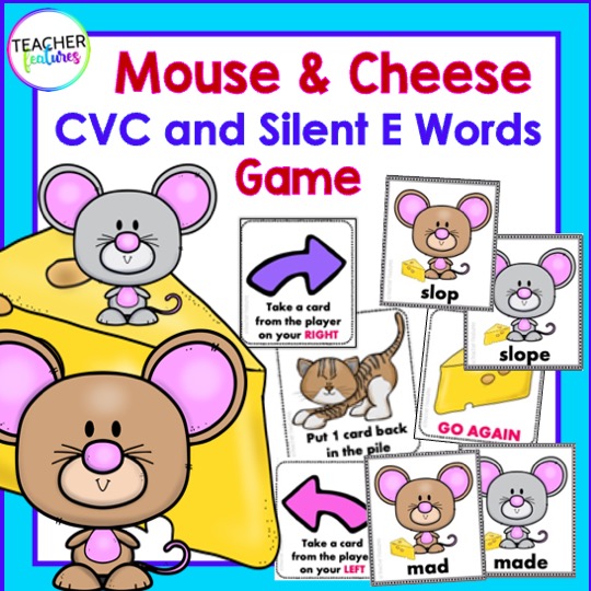 CVCE SILENT E CVC MOUSE & CHEESE Short Vowels GAME | Made By Teachers
