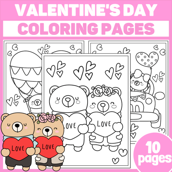 Valentines Day Coloring Pages | Valentines Day Bear Coloring Pages ...