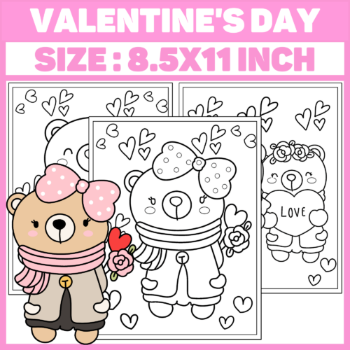 Valentines Day Coloring Pages | Valentines Day Bear Coloring Pages ...