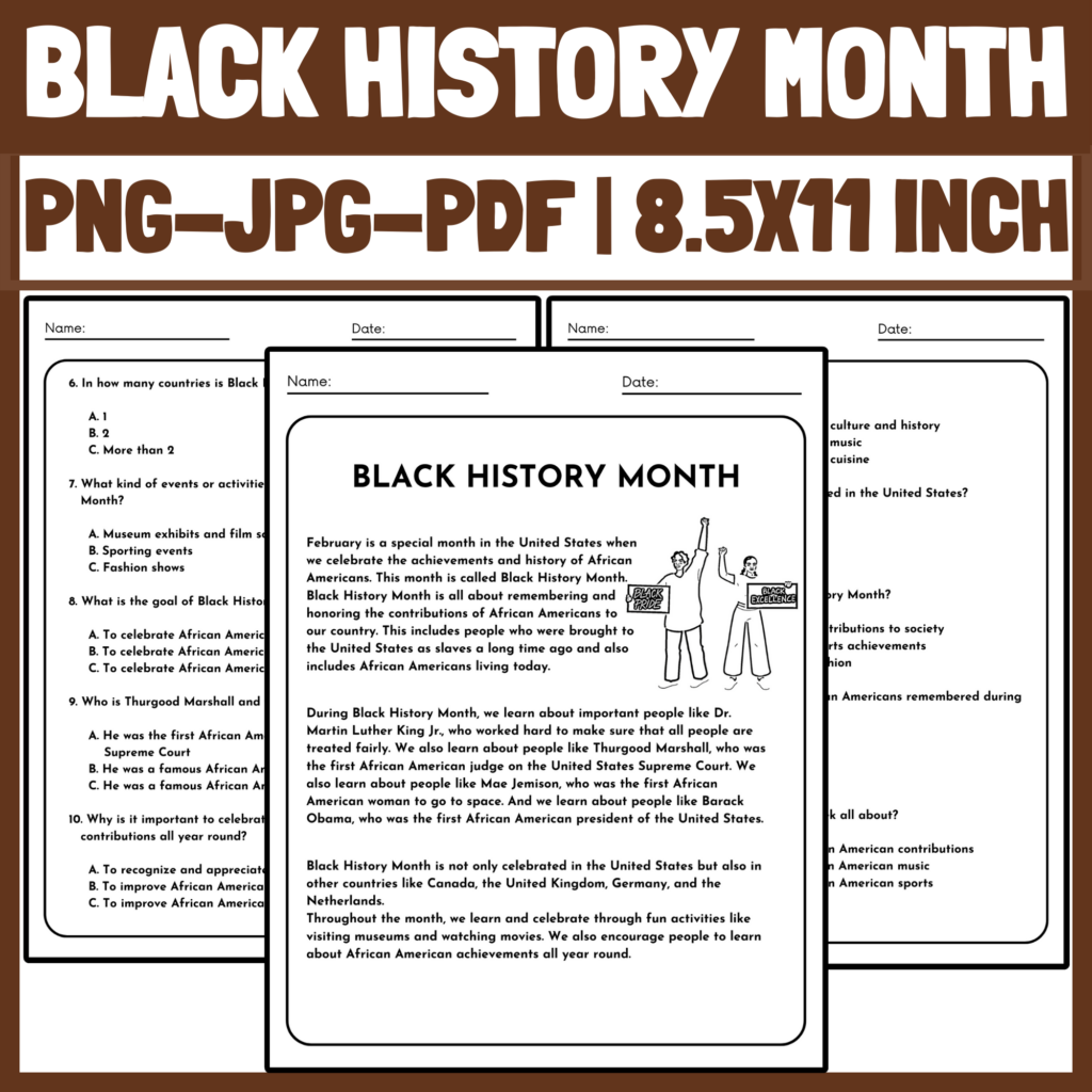 Black History Month Activities | Article And Reading Comprehension ...