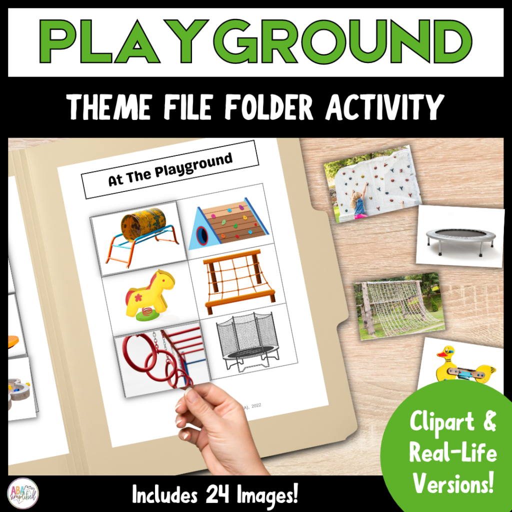 At The Playground File Folder Activity | Identical & Non-Identical ...