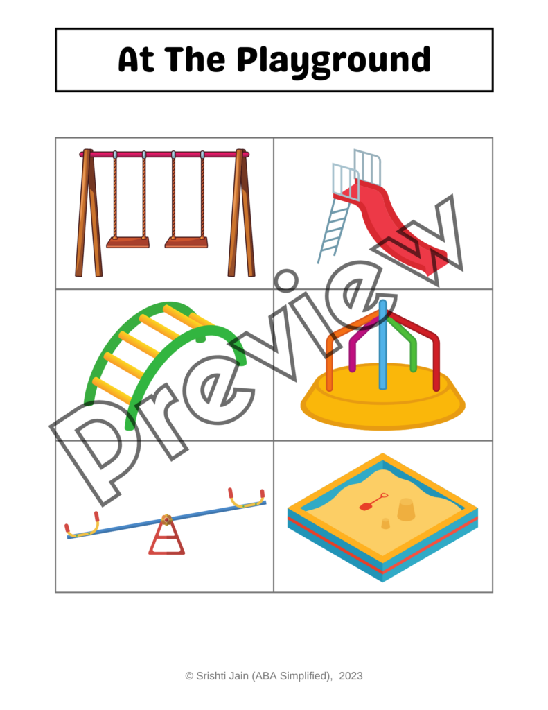 At The Playground File Folder Activity | Identical & Non-Identical ...