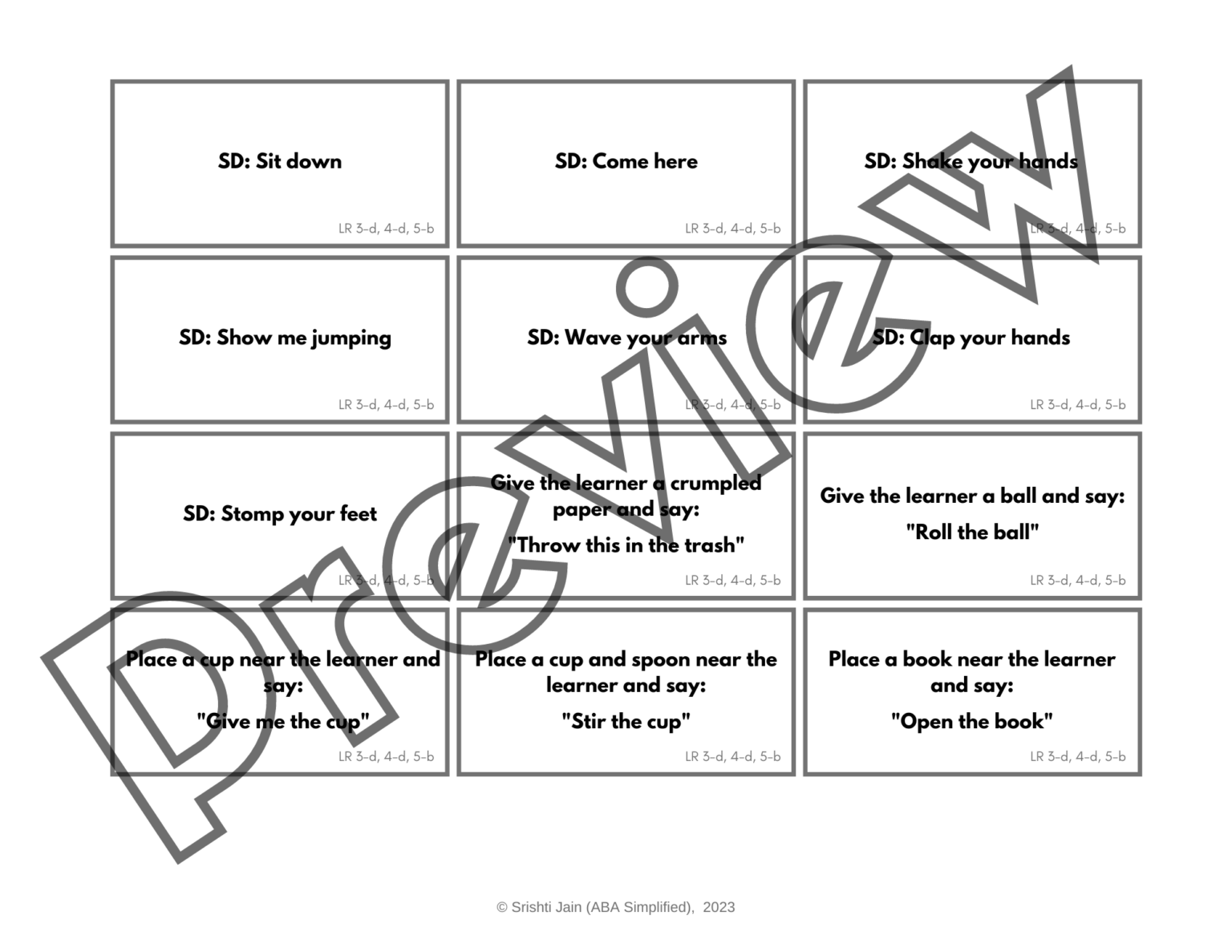 VB-MAPP Aligned Task Cards | Listener Responding Level 1 | Made By Teachers