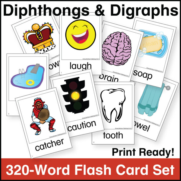 Diphthong and Digraph Flash Card Set ESL ELL Newcomer | Made By Teachers