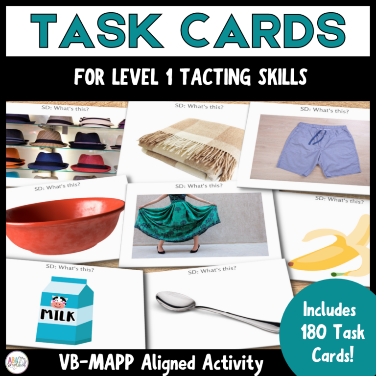 VB-MAPP Aligned Task Cards | Tact Level 1 | Made By Teachers