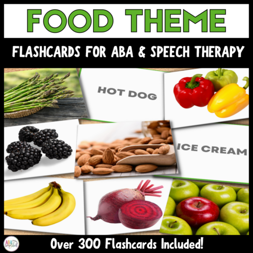 Flashcards for ABA & Speech Therapy | Food Theme | Made By Teachers