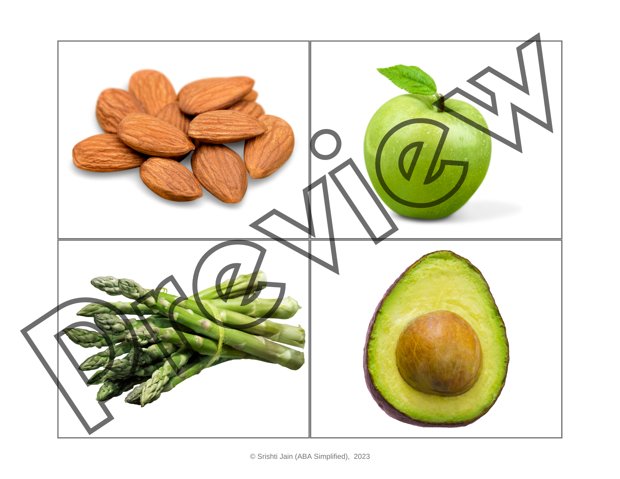 Flashcards for ABA & Speech Therapy | Food Theme | Made By Teachers