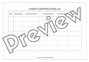 Parent Communication Logs - Editable Templates for Communication ...