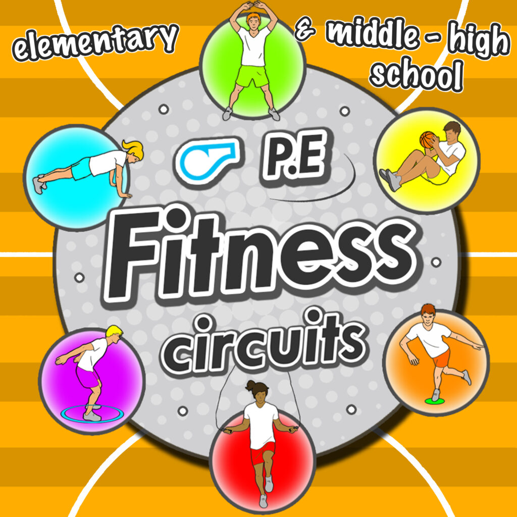 Fitness Circuit Station cards - 36 PE activities for elementary ...