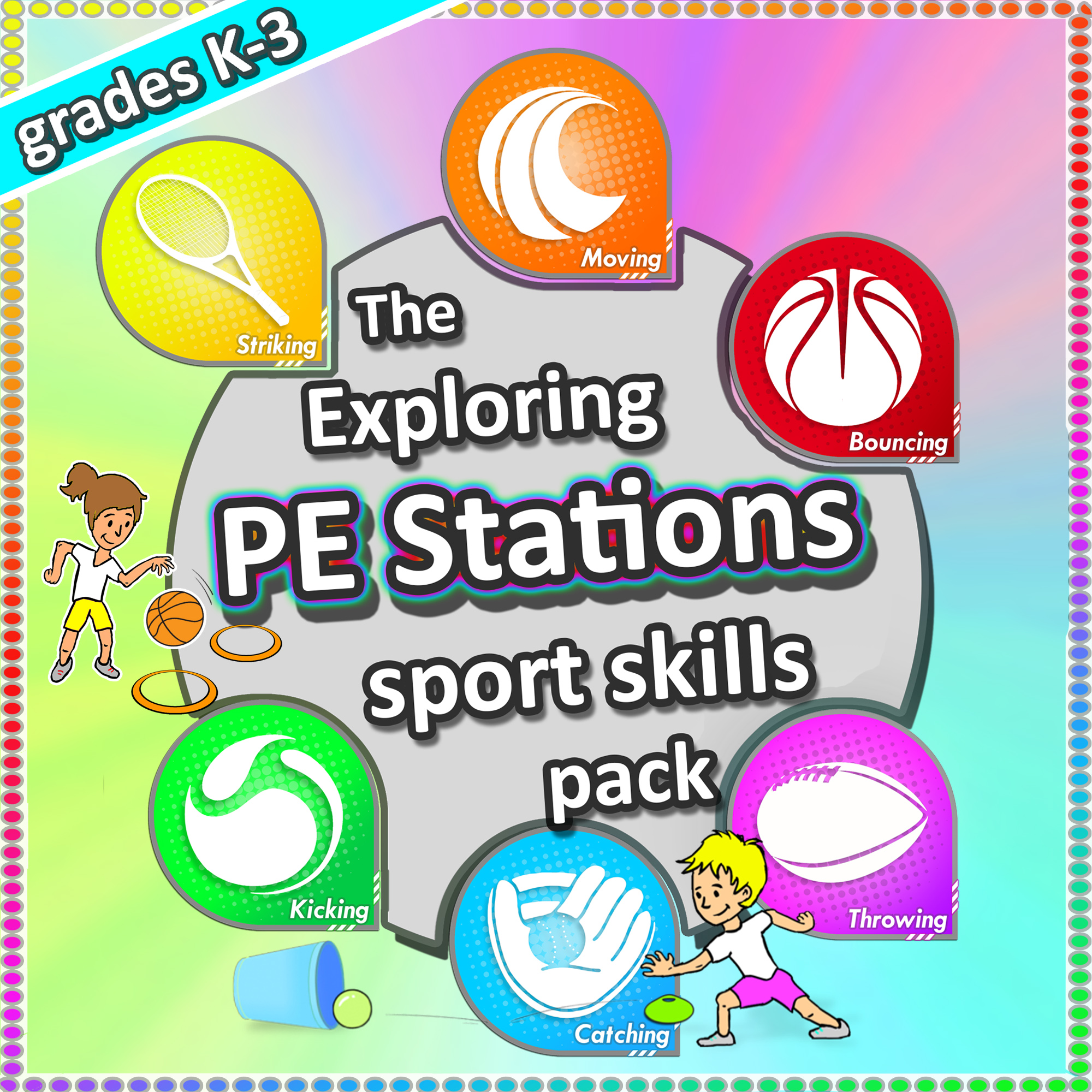 PE Stations & Activities: Lessons & cards for PE & Sport Skills Grades ...