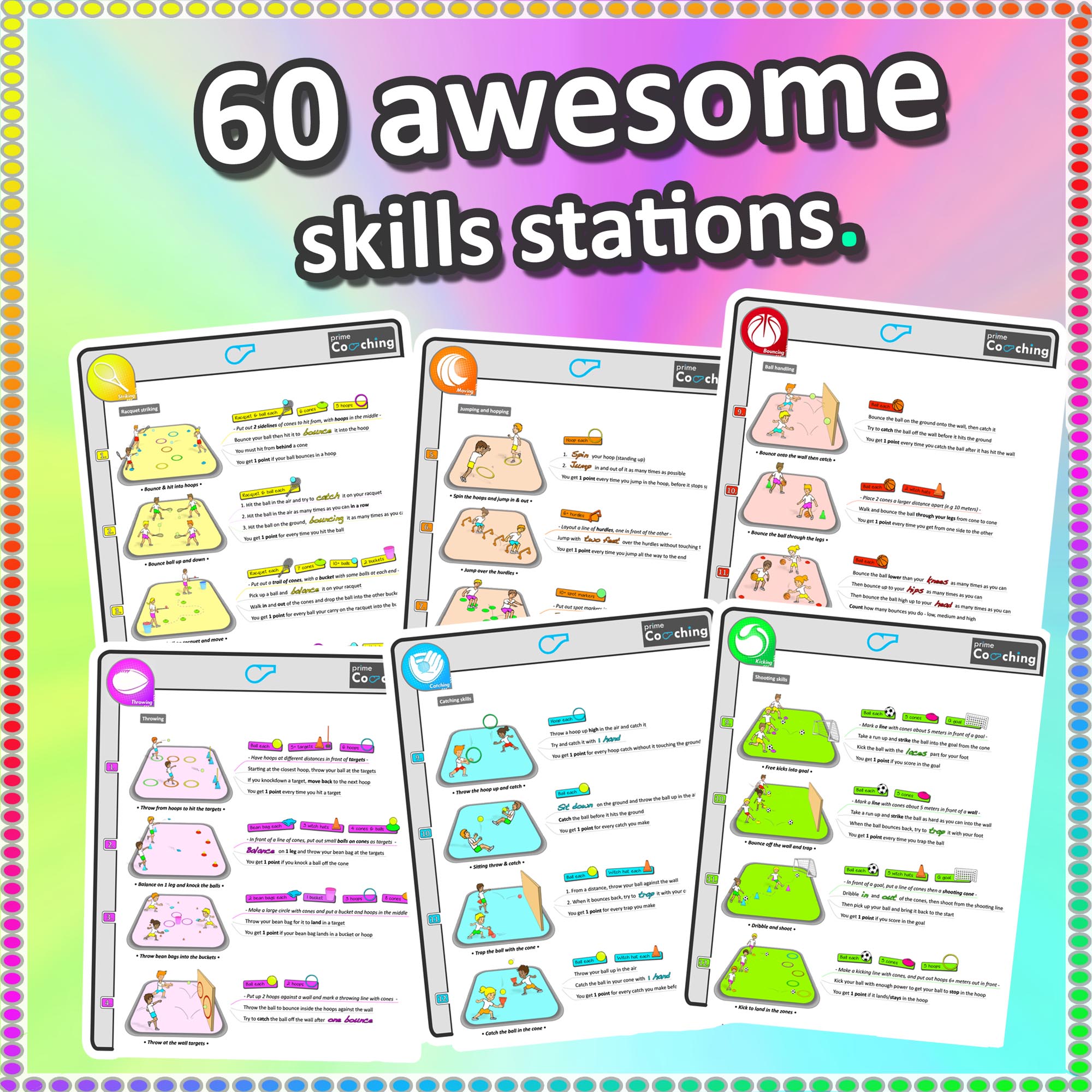 PE Stations & Activities: Lessons & cards for PE & Sport Skills Grades ...