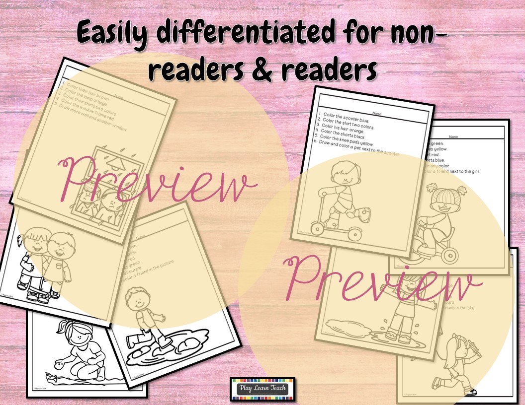 Following Directions Spring | Listening Reading Comprehension | Made By ...