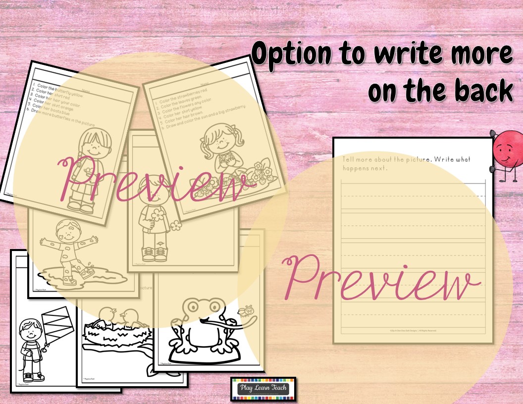 Following Directions Spring | Listening Reading Comprehension | Made By ...