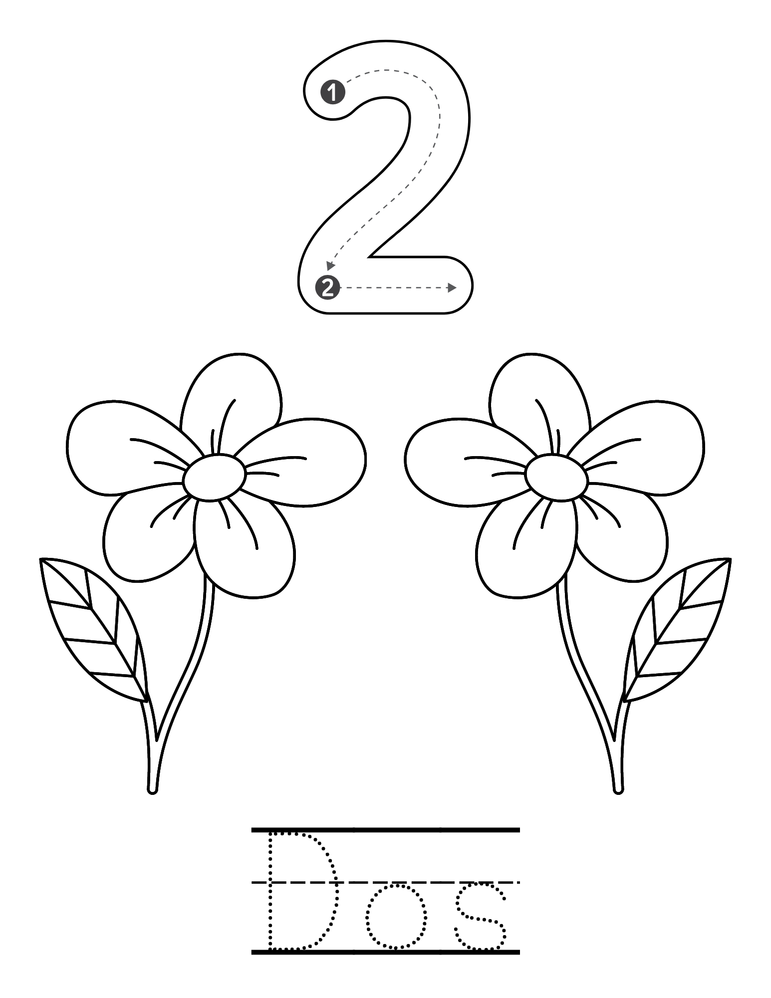 Spanish Numbers 1 10 For K Prek Kids To Color Trace Count Number