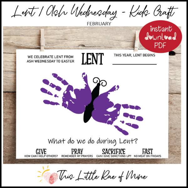 Ash Wednesday - Lent - butterfly - Christian Holy Day - handprint Art ...