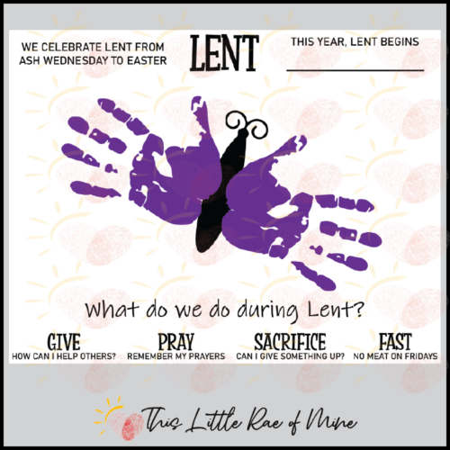 Ash Wednesday - Lent - butterfly - Christian Holy Day - handprint Art ...