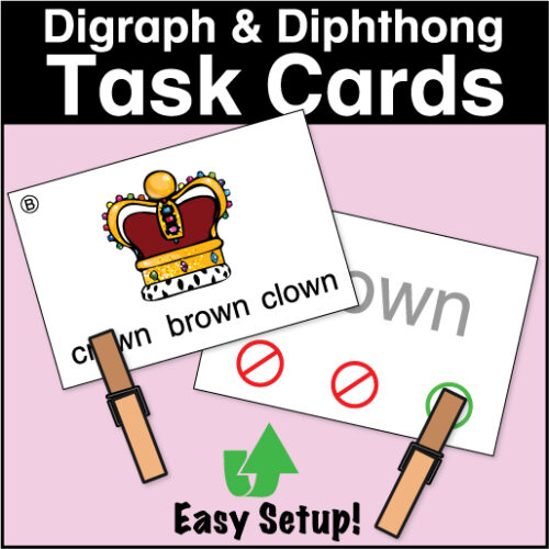 Diphthong and Digraph Task Cards ESL ELL Newcomer Activity | Made By ...
