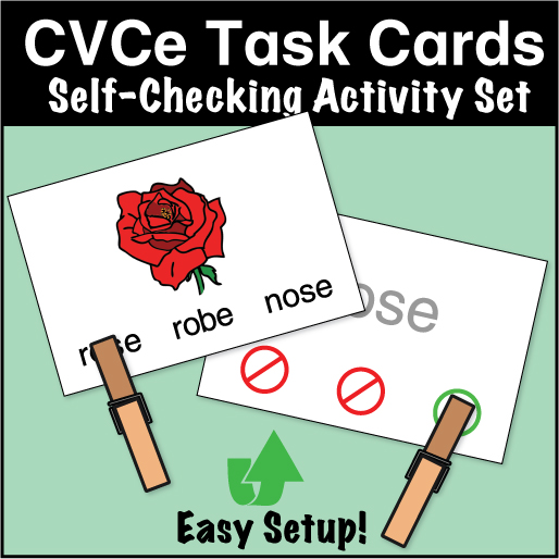 CVCe Word Task Cards ESL ELL Newcomer Activity | Made By Teachers