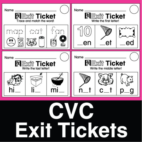 CVC Word Exit Tickets ESL ELL Newcomer Activity | Made By Teachers
