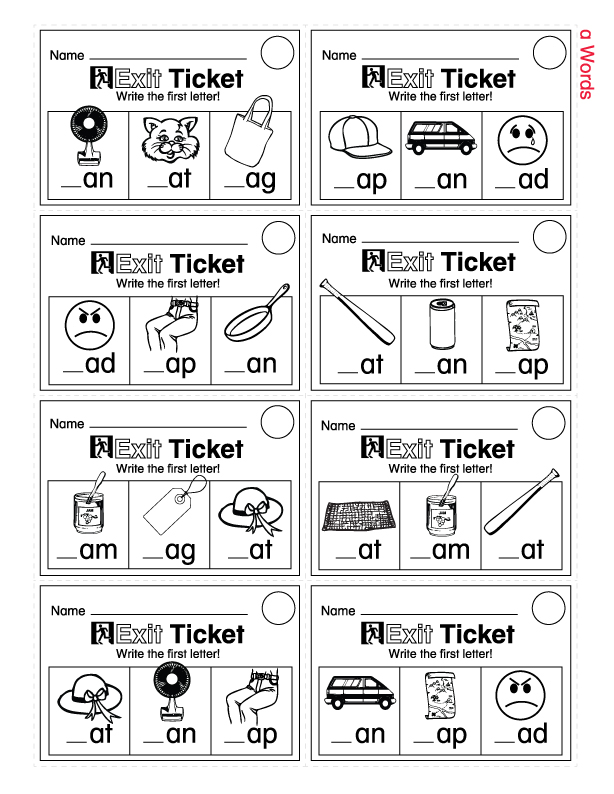 CVC Word Exit Tickets ESL ELL Newcomer Activity | Made By Teachers