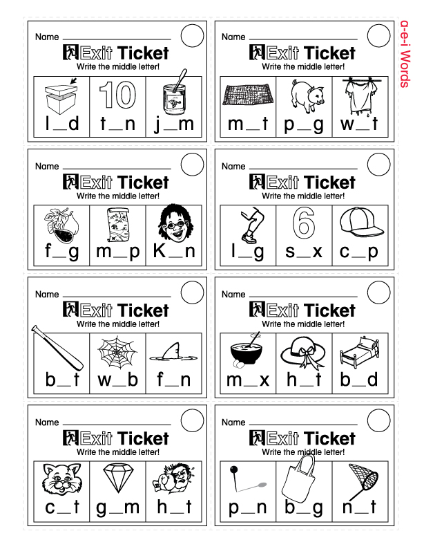CVC Word Exit Tickets ESL ELL Newcomer Activity | Made By Teachers