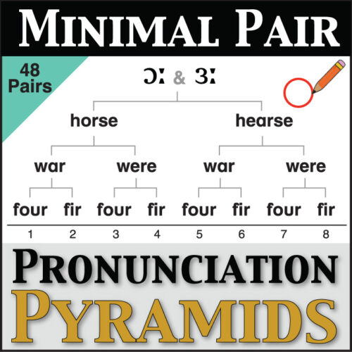 Minimal Pair English Pronunciation Pyramids ESL ELL Newcomer Activity ...