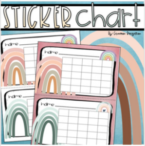 Positive Behavior Sticker Chart Reward Incentives Boho Modern Rainbow ...