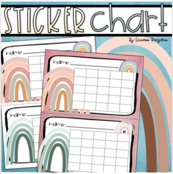 Positive Behavior Sticker Chart Reward Incentives Boho Modern Rainbow ...