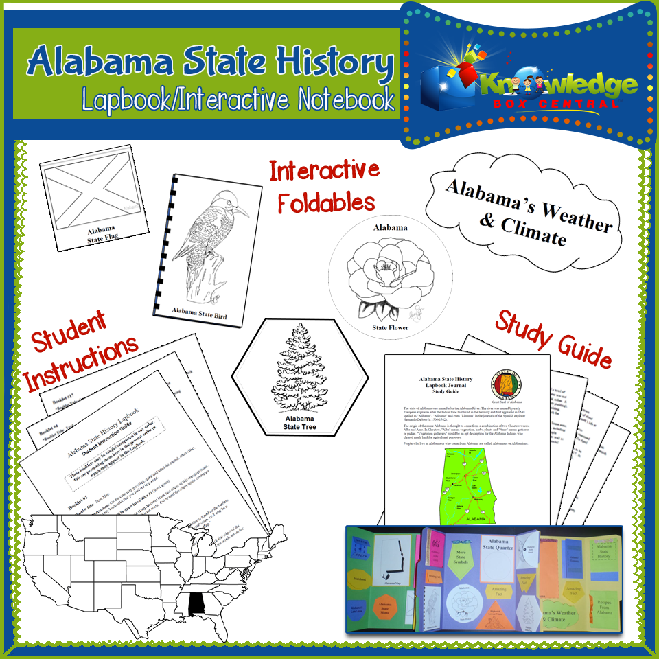 Alabama State History Lapbook / Interactive Notebook | Made By Teachers