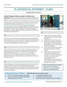 Acceso al internet - Scaffolded Cultural Activity: La ciencia y la ...