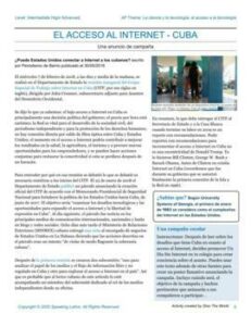 Acceso al internet - Scaffolded Cultural Activity: La ciencia y la ...