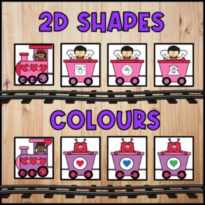 Valentine’s Day 2D Shapes and Colors Train | 2D Shapes and Colour Cards ...