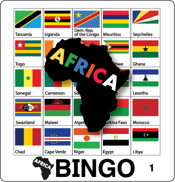 Flags of the World Bingo Africa ESL ELL Newcomer Game | Made By Teachers