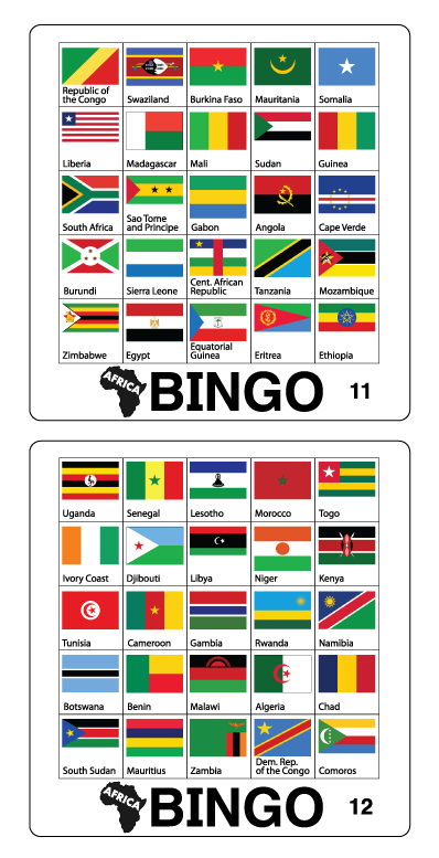 Flags of the World Bingo Africa ESL ELL Newcomer Game | Made By Teachers
