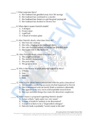 "Lamb to the Slaughter" by Roald Dahl Quiz and Answer Key | Made By ...