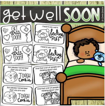 Get Well Soon Mini Book Activity Cards for Students or Class | Made By ...