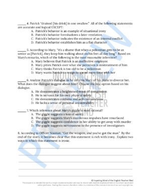"Lamb to the Slaughter" by Roald Dahl Close Reading Worksheet | Made By ...